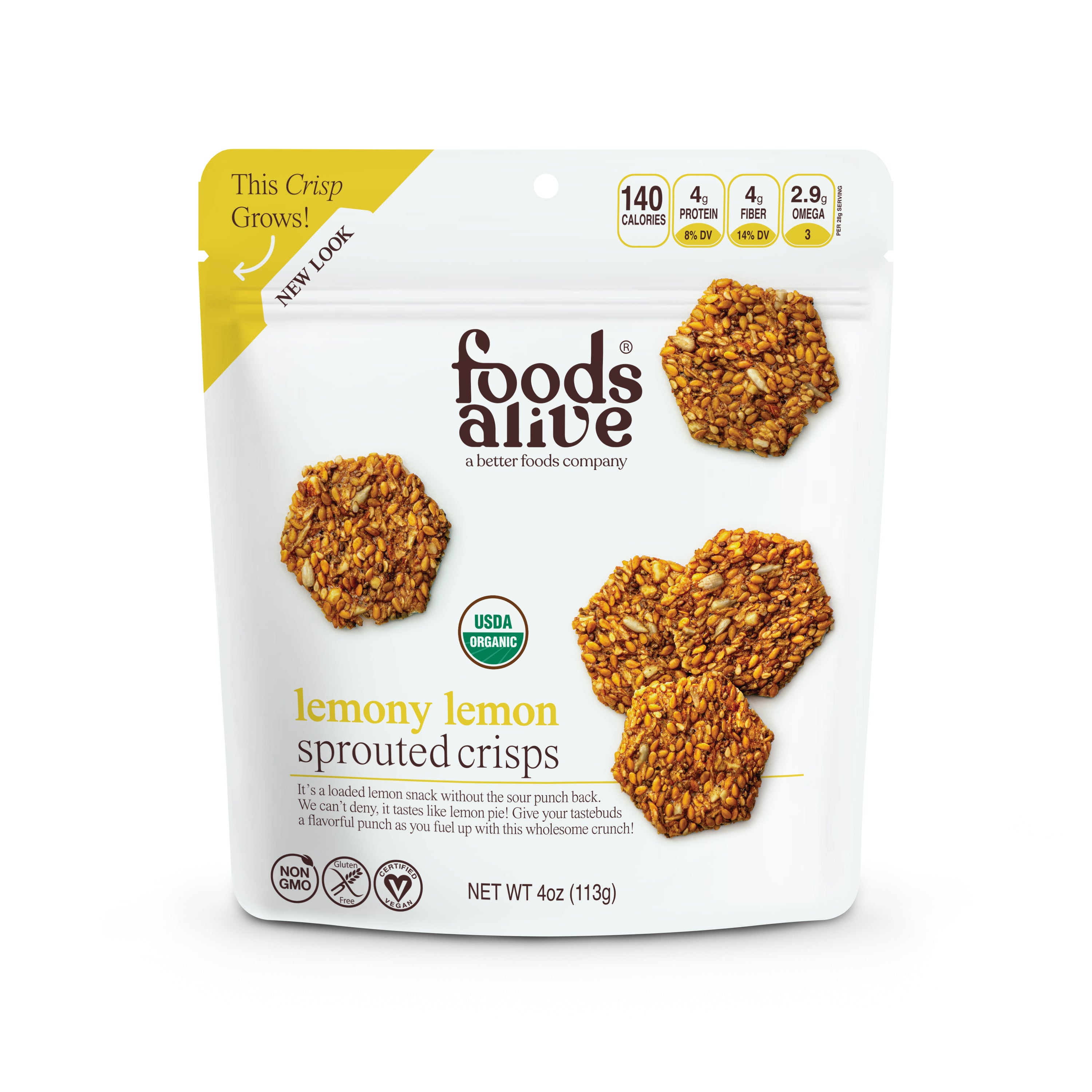 Organic Lemony Lemon Sprouted Crisps - Gluten-Free – Foods Alive Inc.