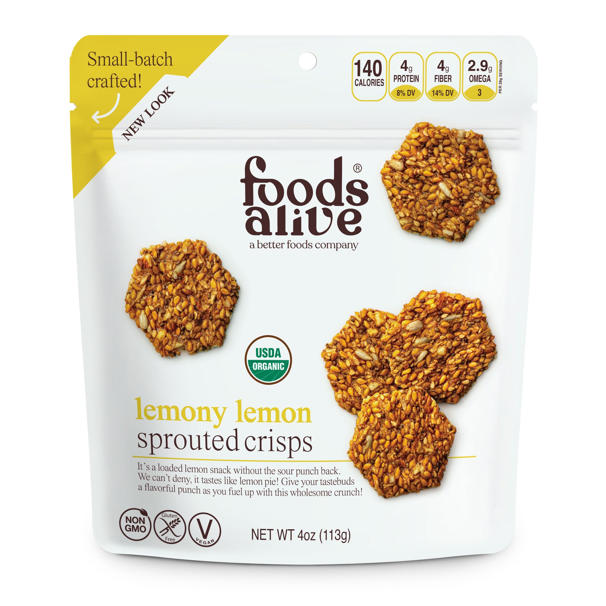 Organic Lemony Lemon Sprouted Crisps - Gluten-Free – Foods Alive Inc.