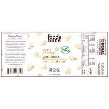 Nutritional Yeast - Non-Fortified, Vegan Cheese Powder – Foods Alive Inc.